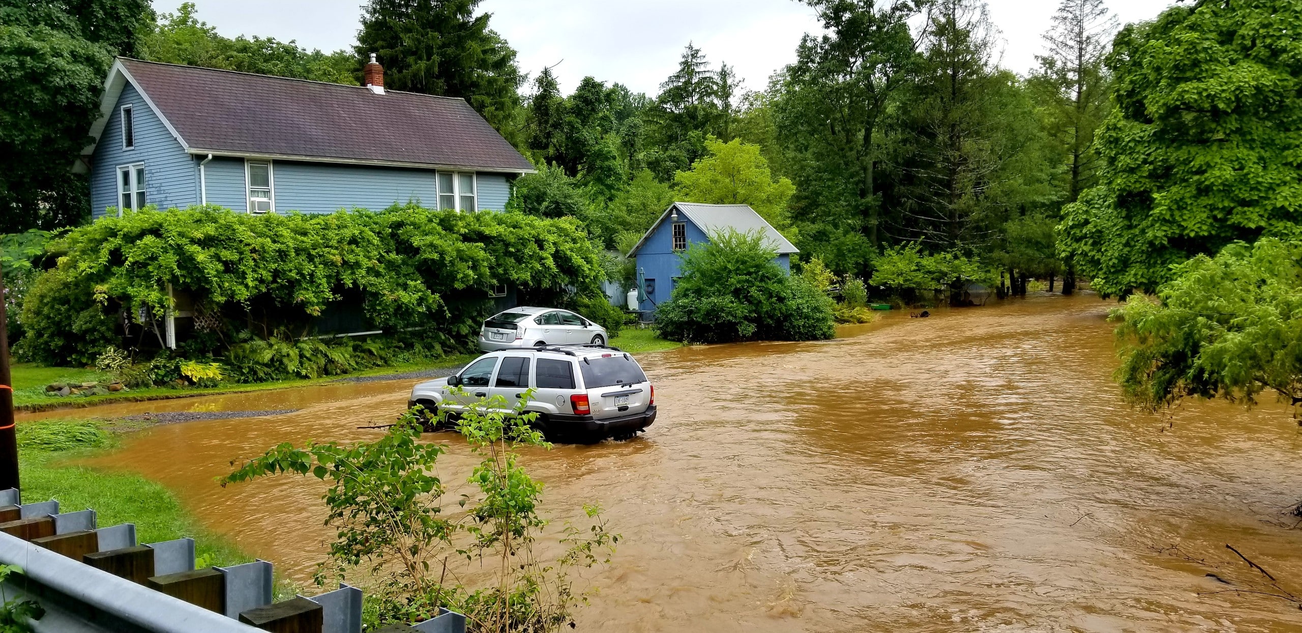 Flash Flooding Strikes the 'Gass, Easton Rd. Metal Grate Bridge Closed ...