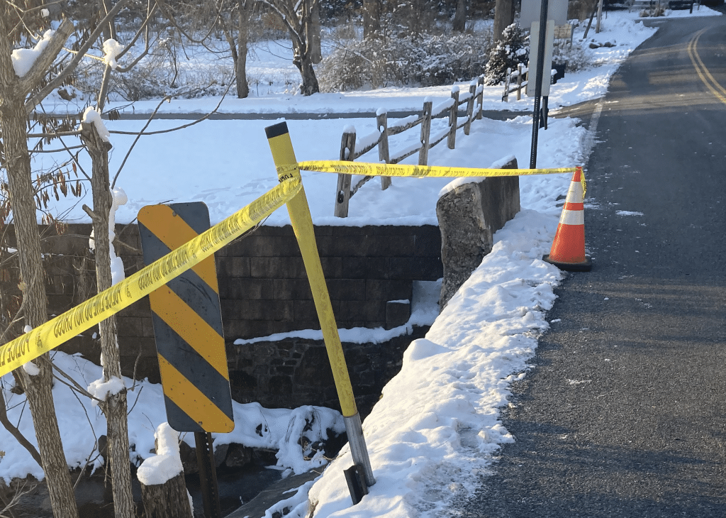 Black River Road Bridge Wall Collapses into Stream in L. Saucon ...