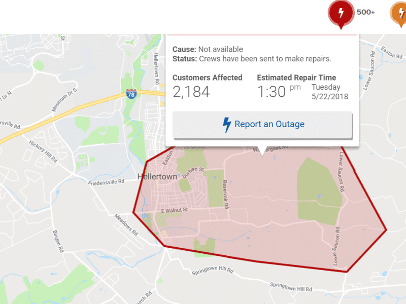 1,800 Lose Power in Hellertown Area – Saucon Source